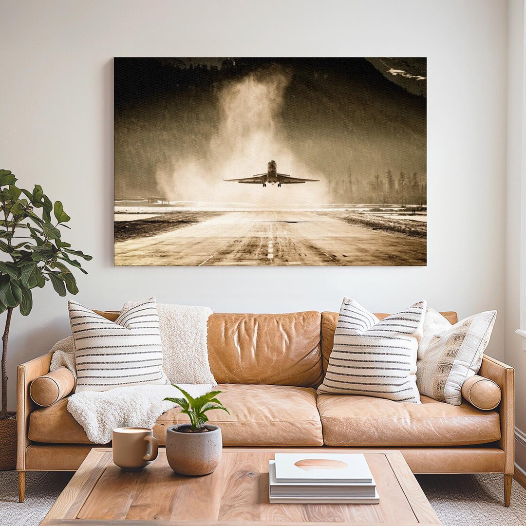 First Class Plane Wall Art - Horizontal Canvas - Living Room Wall Decor ...