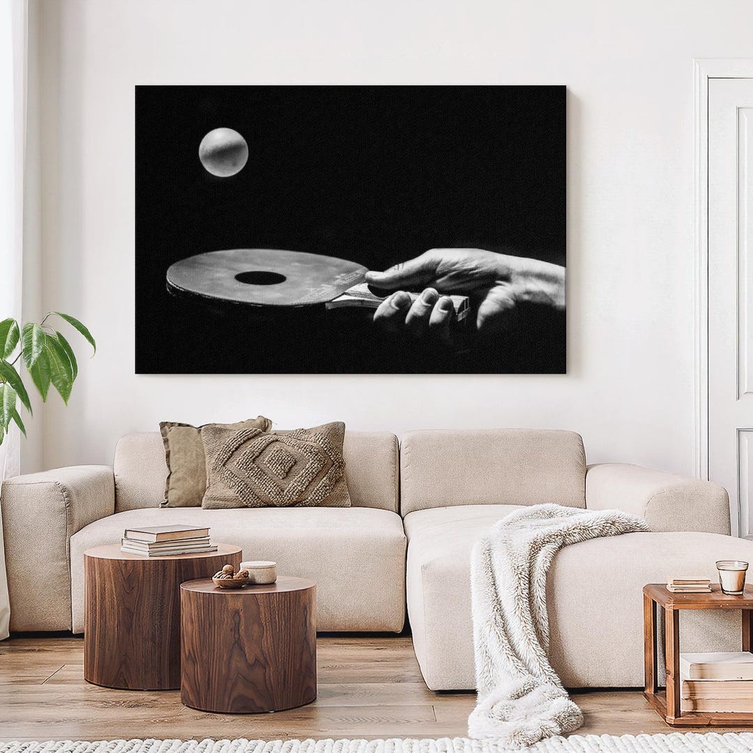 Ping Pong Practice Wall Art - Horizontal Canvas - Living Room Wall ...