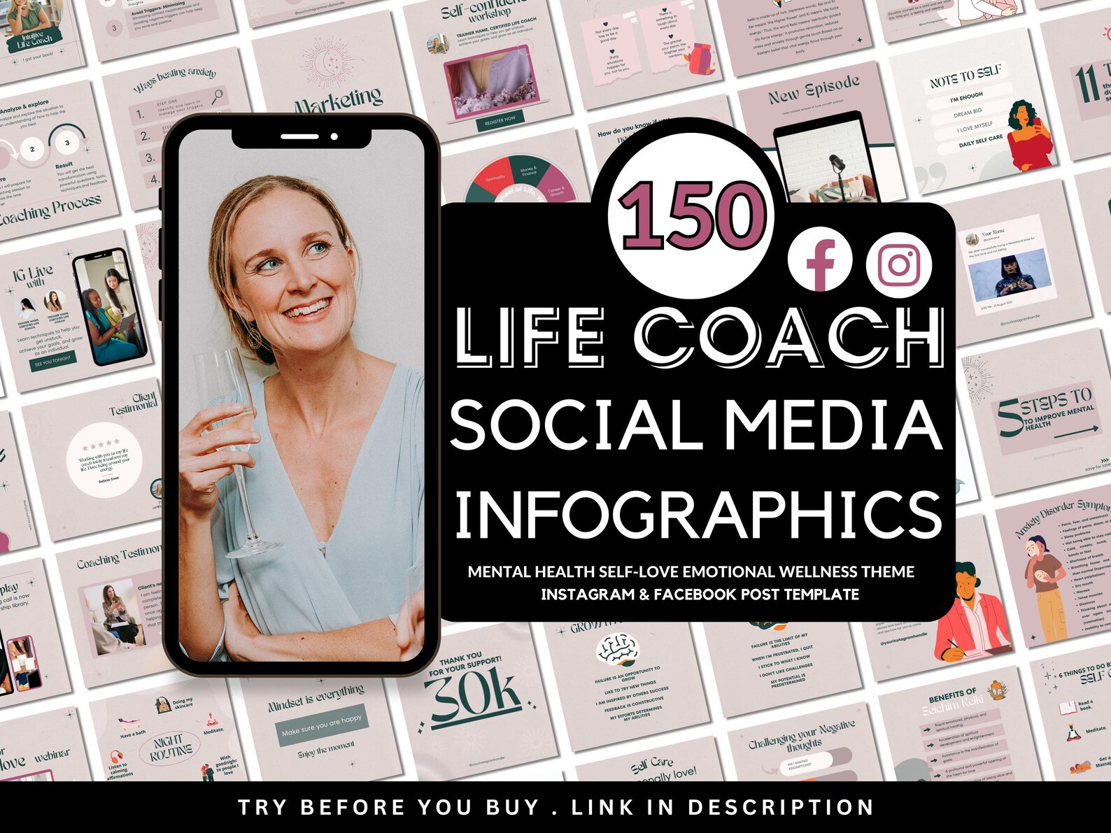 Life Coaching Infographics Template for Wellness and Health Coaches ...