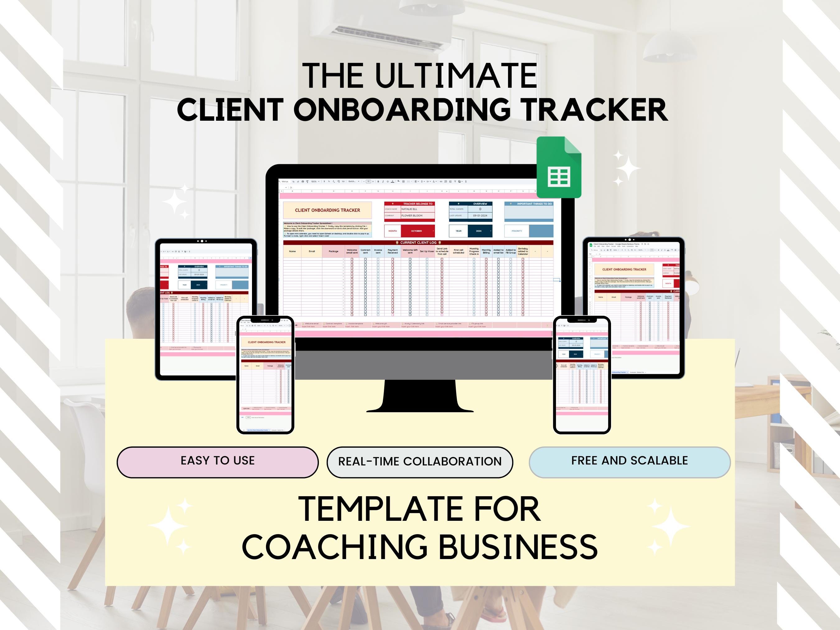 Coaching Session Tracker Google Sheet | Client Progress Tracker ...