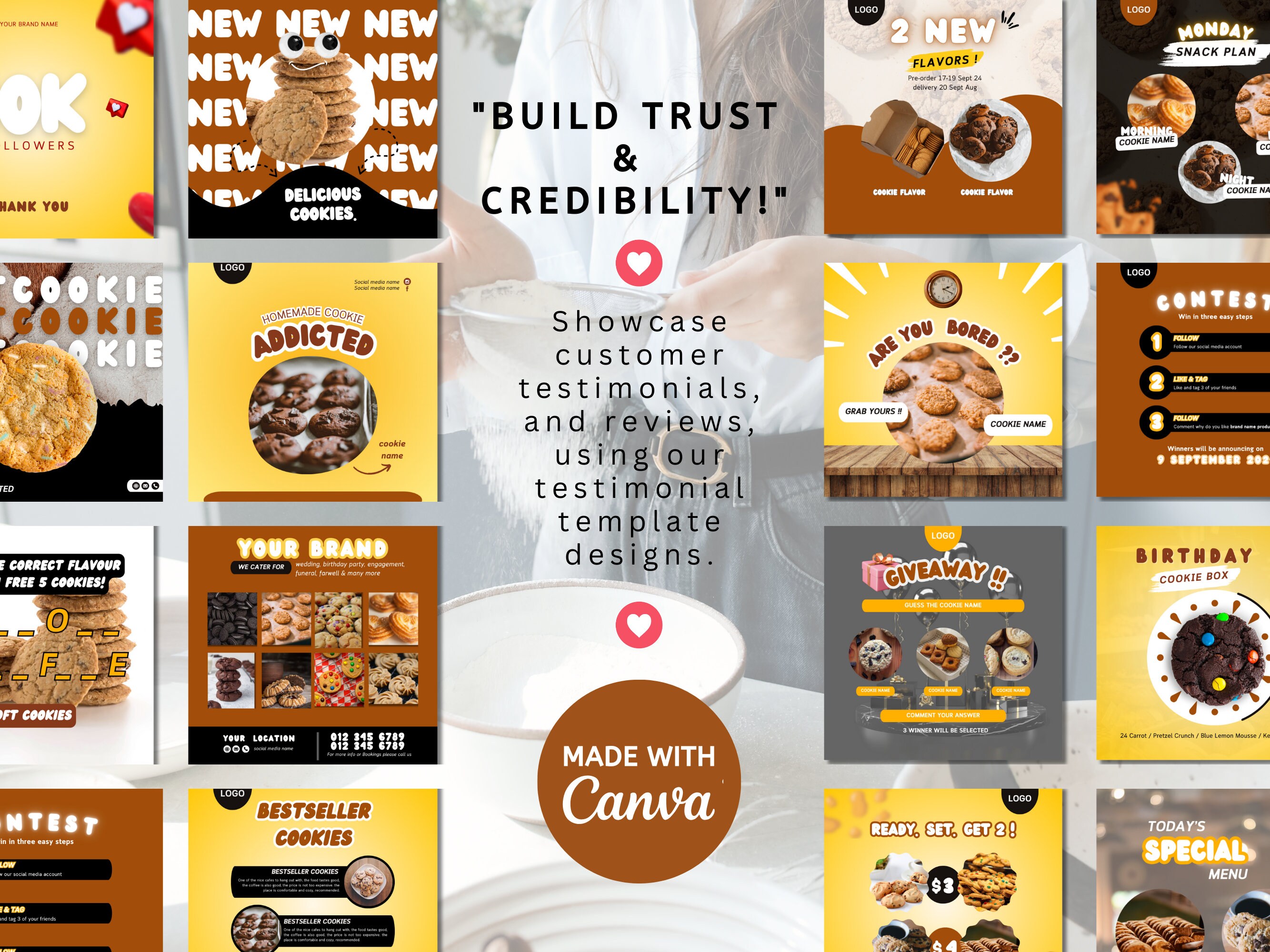 Cookie Instagram Templates, Cafe Instagram Template, Cake Shop, Pastry ...
