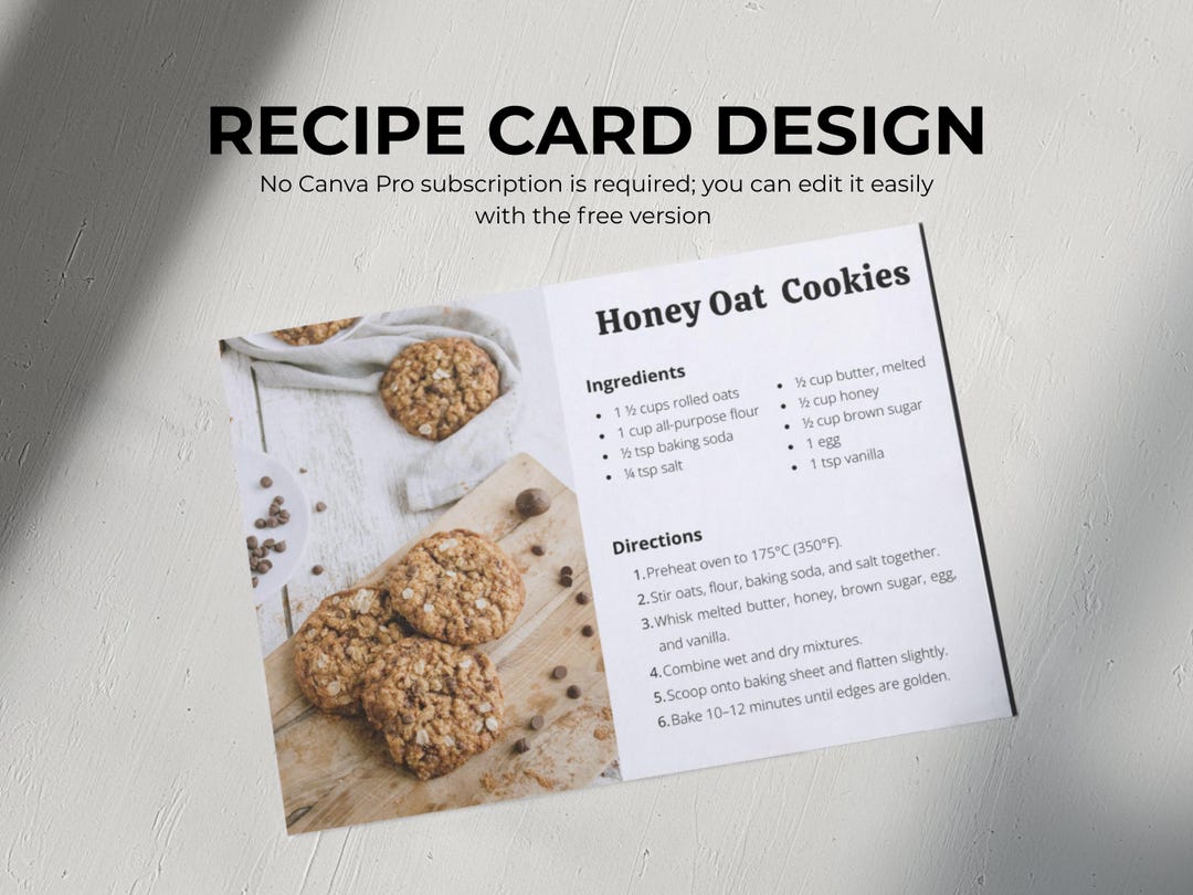 Cottagecore Family Recipe Card Template | Homestead Farm Kitchen 6x4 ...