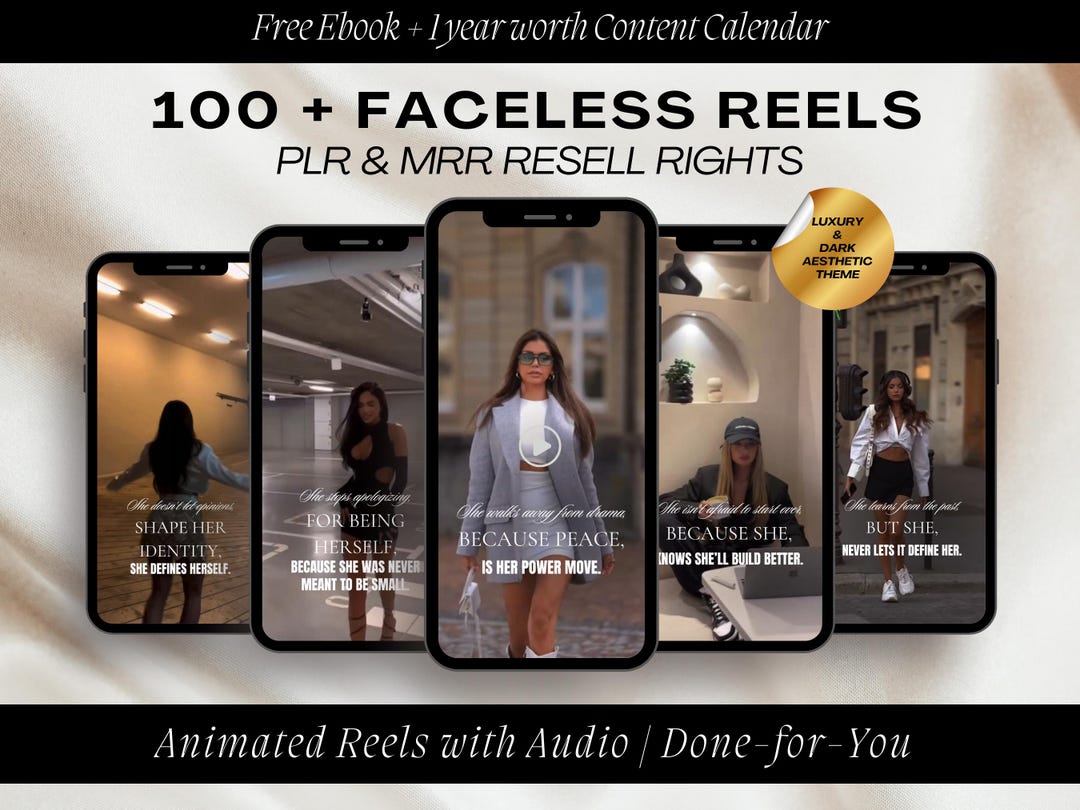 100 Faceless Reels Bundle With Master Resell and Private Label Rights ...