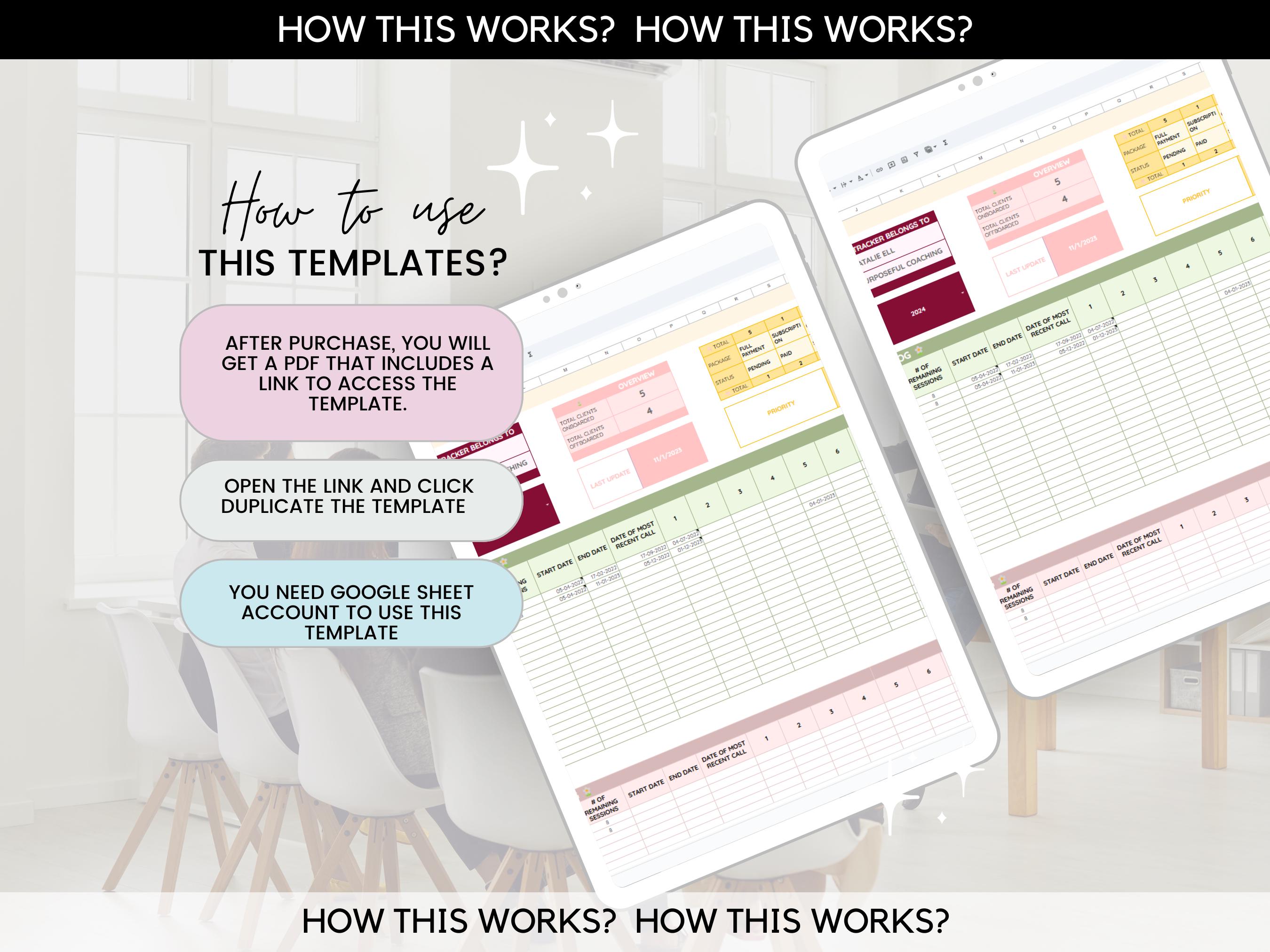 Coaching Session Tracker Google Sheet | Client Progress Tracker ...