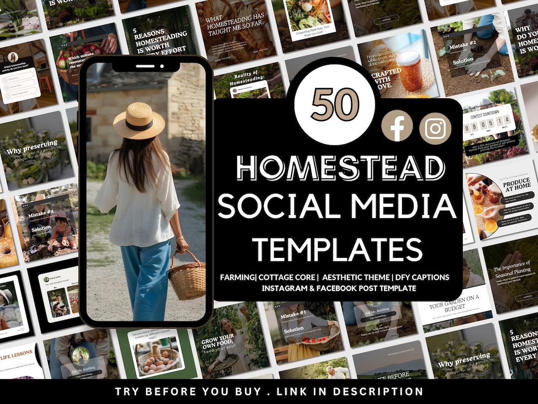 Homestead Instagram Template | Home Garden Social Media Templates ...