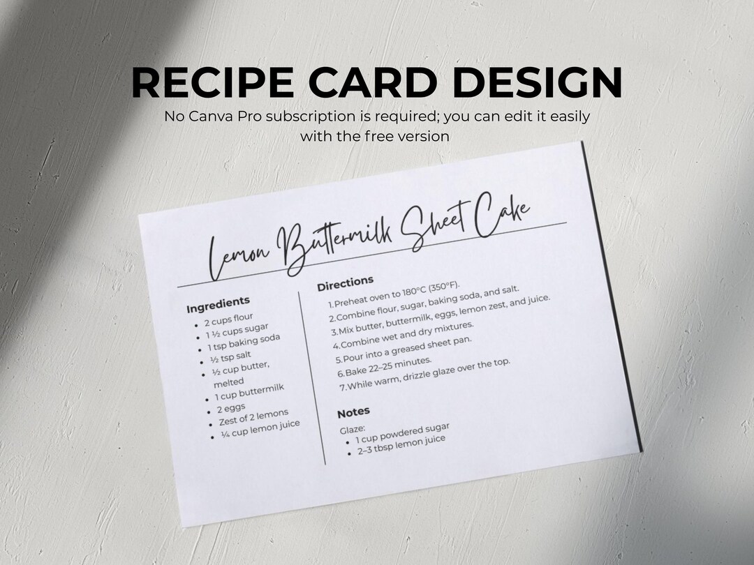 Homestead Recipe Card Printable Template | Rustic Farm Kitchen Recipe ...