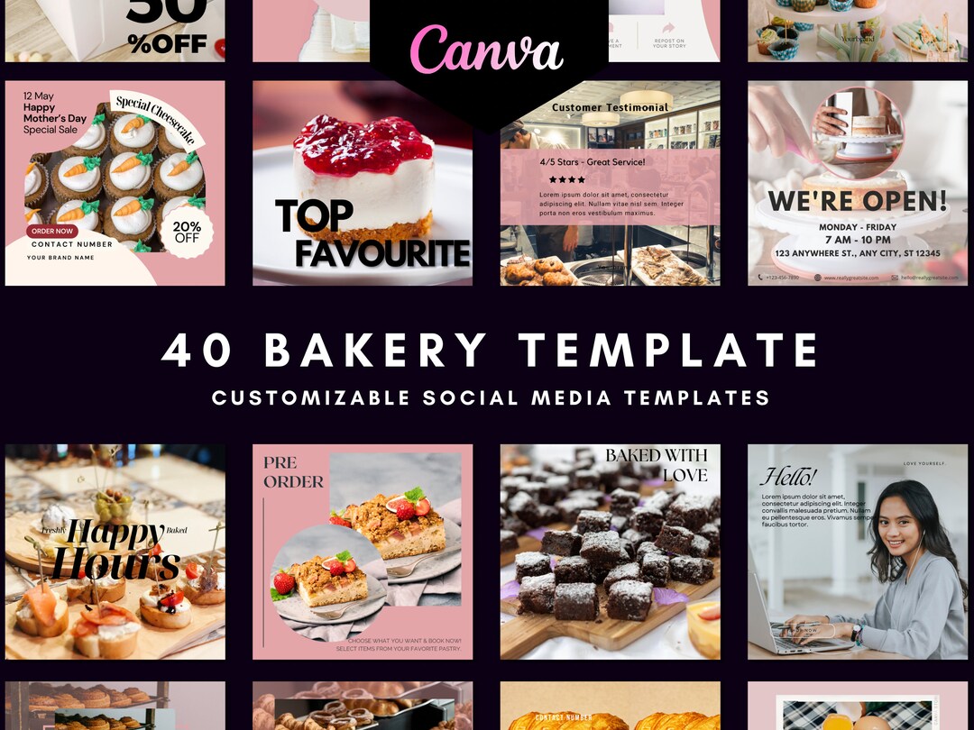 Bakery Instagram Post Templates Cake Business Instagram Post - Etsy