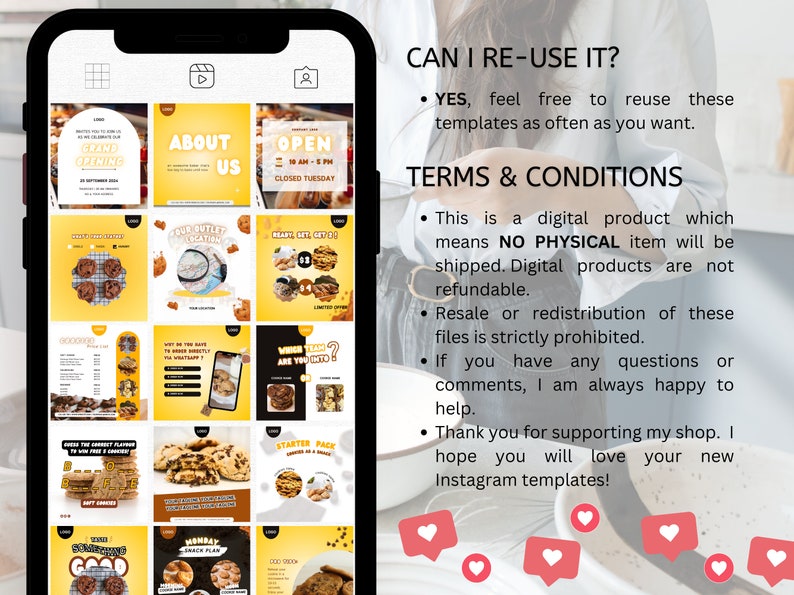 Cookie Instagram Templates, Cafe Instagram Template, Cake Shop, Pastry ...