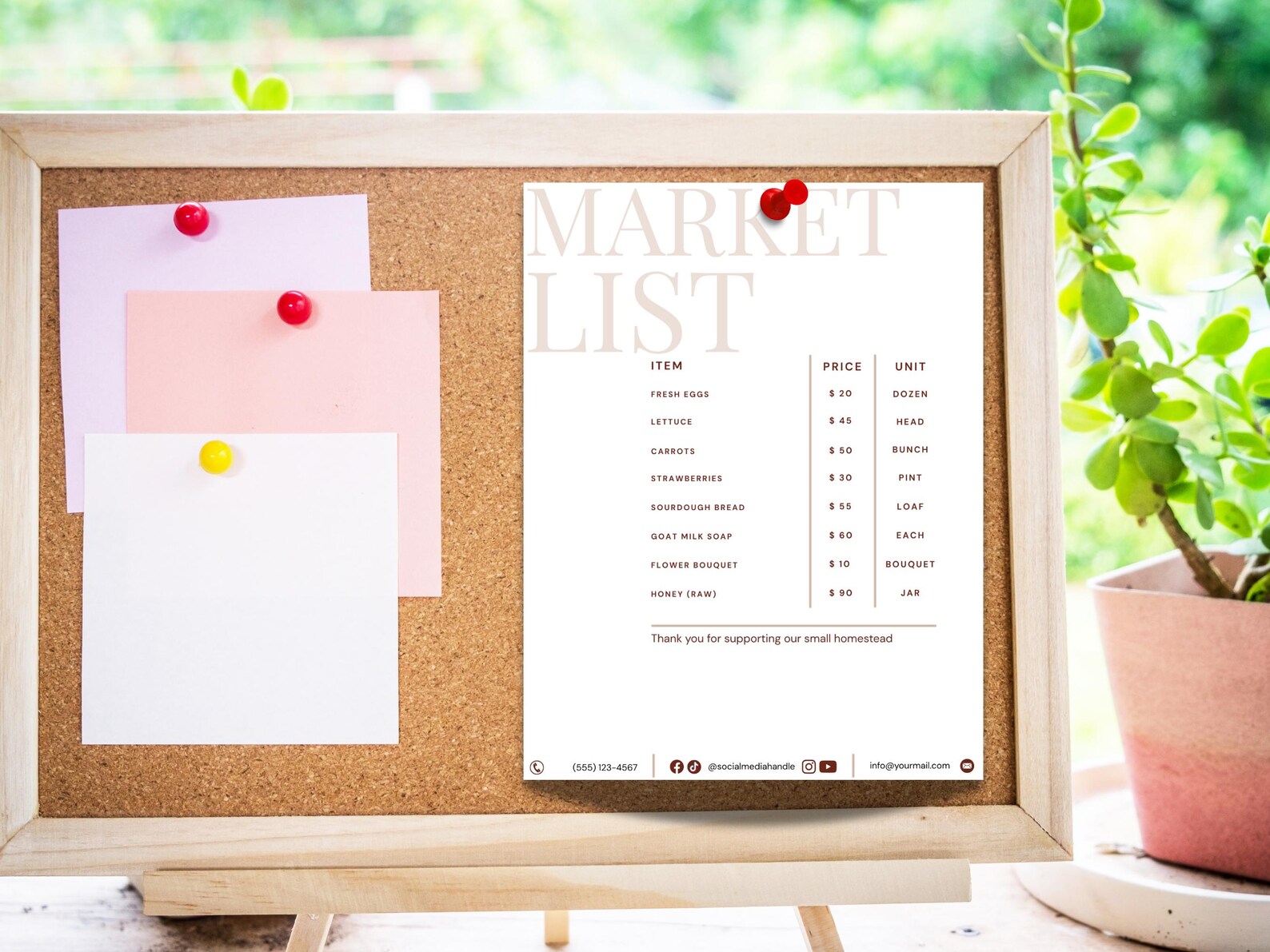 Farm Stand Price List Sign: Minimalist Homestead Produce Template ...