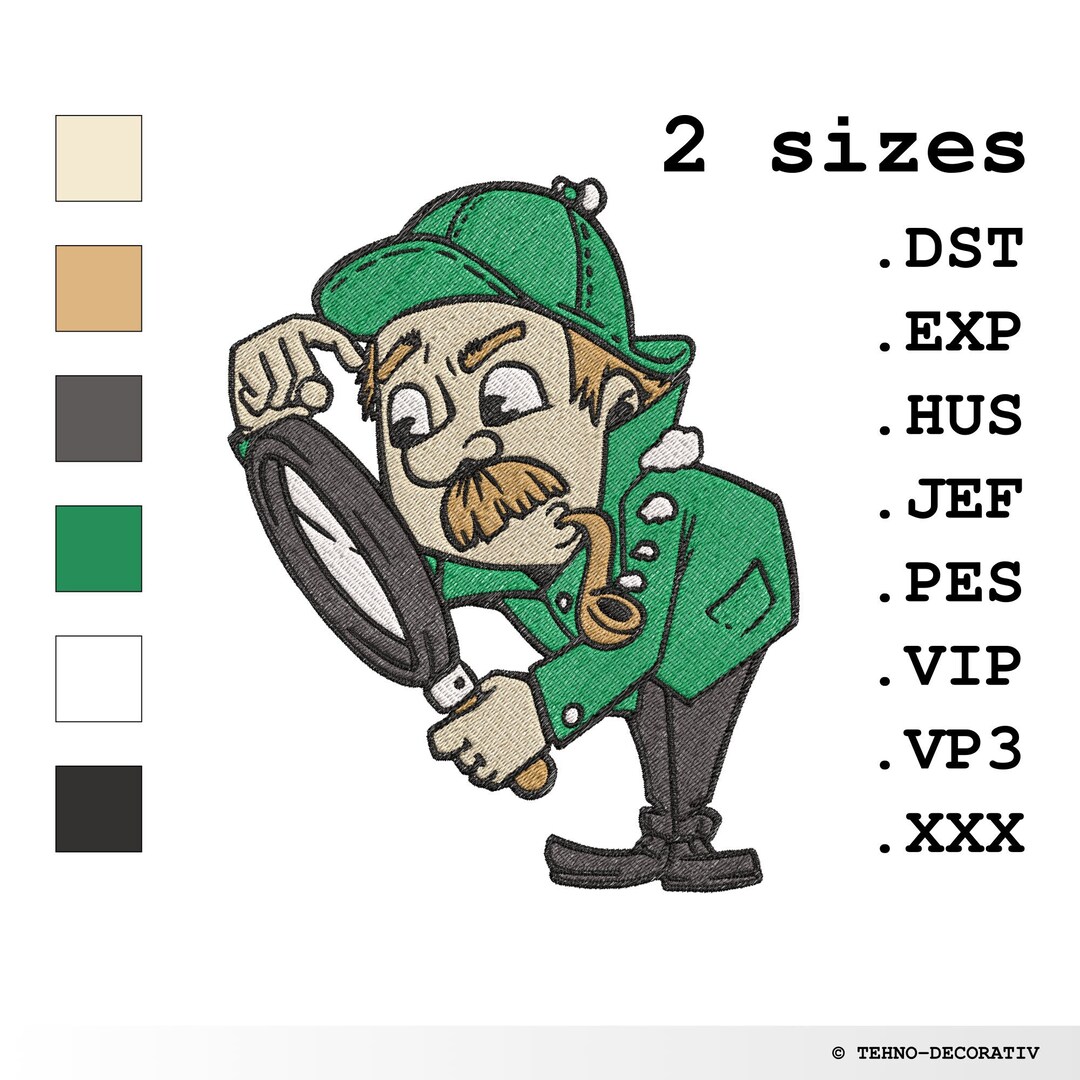 Cartoon Detective Machine Design Pattern, 2 Sizes. 6 Colors - Etsy