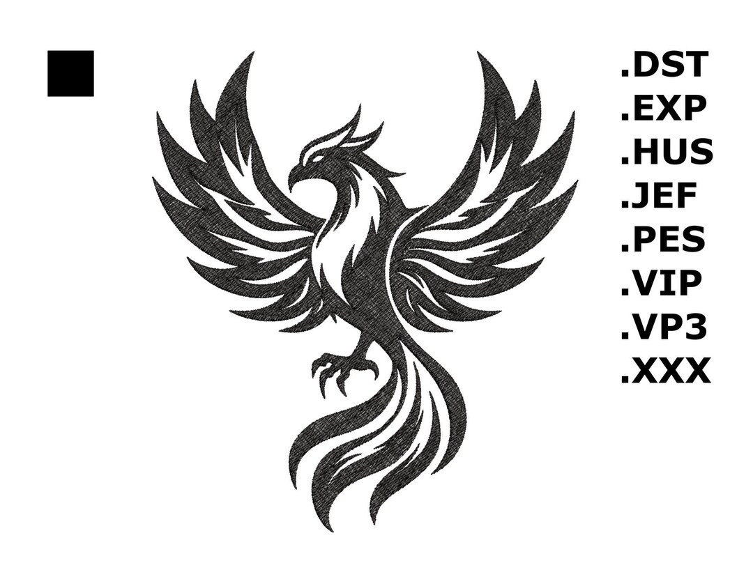Phoenix Bird Embroidery Machine Design Pattern, 1 Color - Etsy
