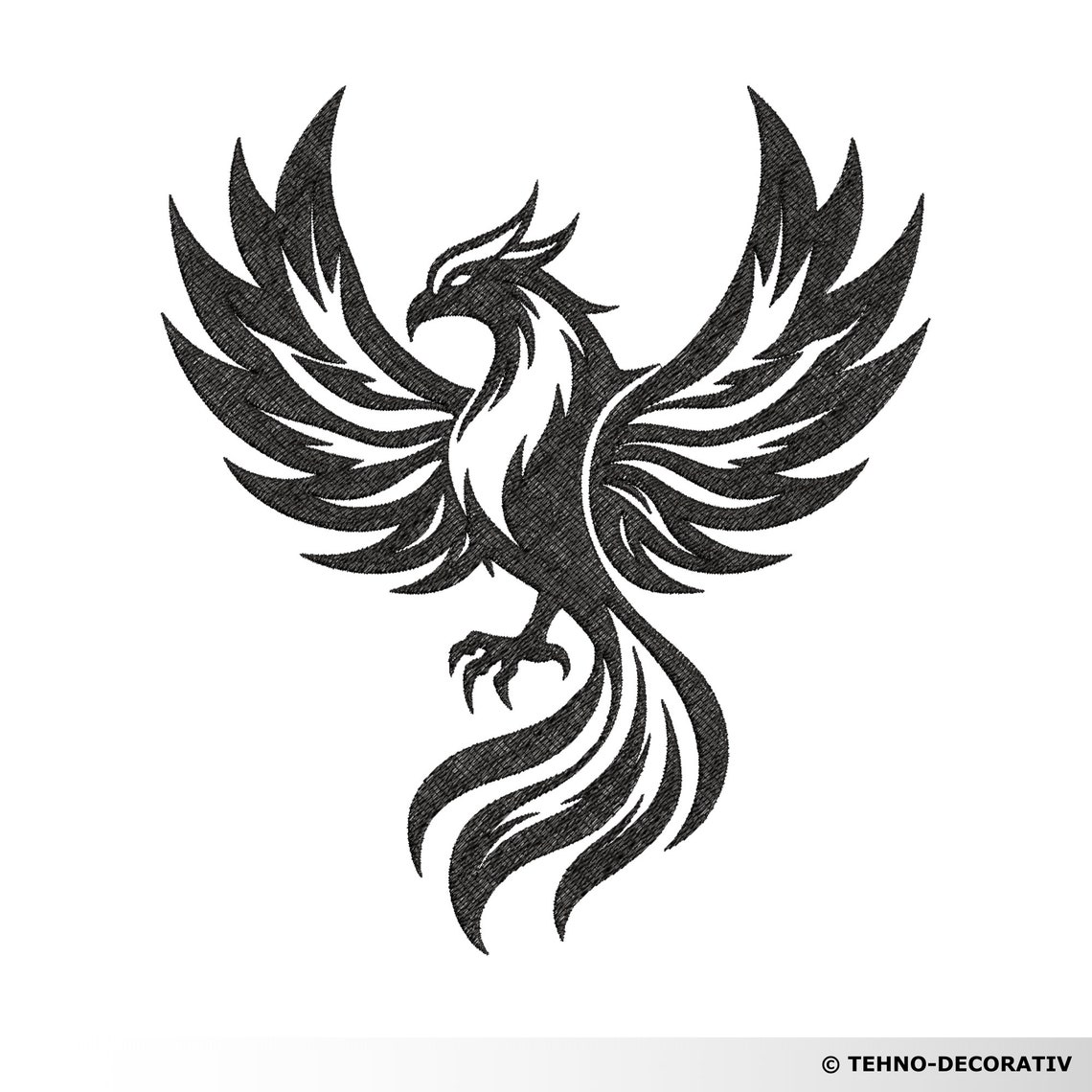 Phoenix Bird Embroidery Machine Design Pattern, 1 Color - Etsy