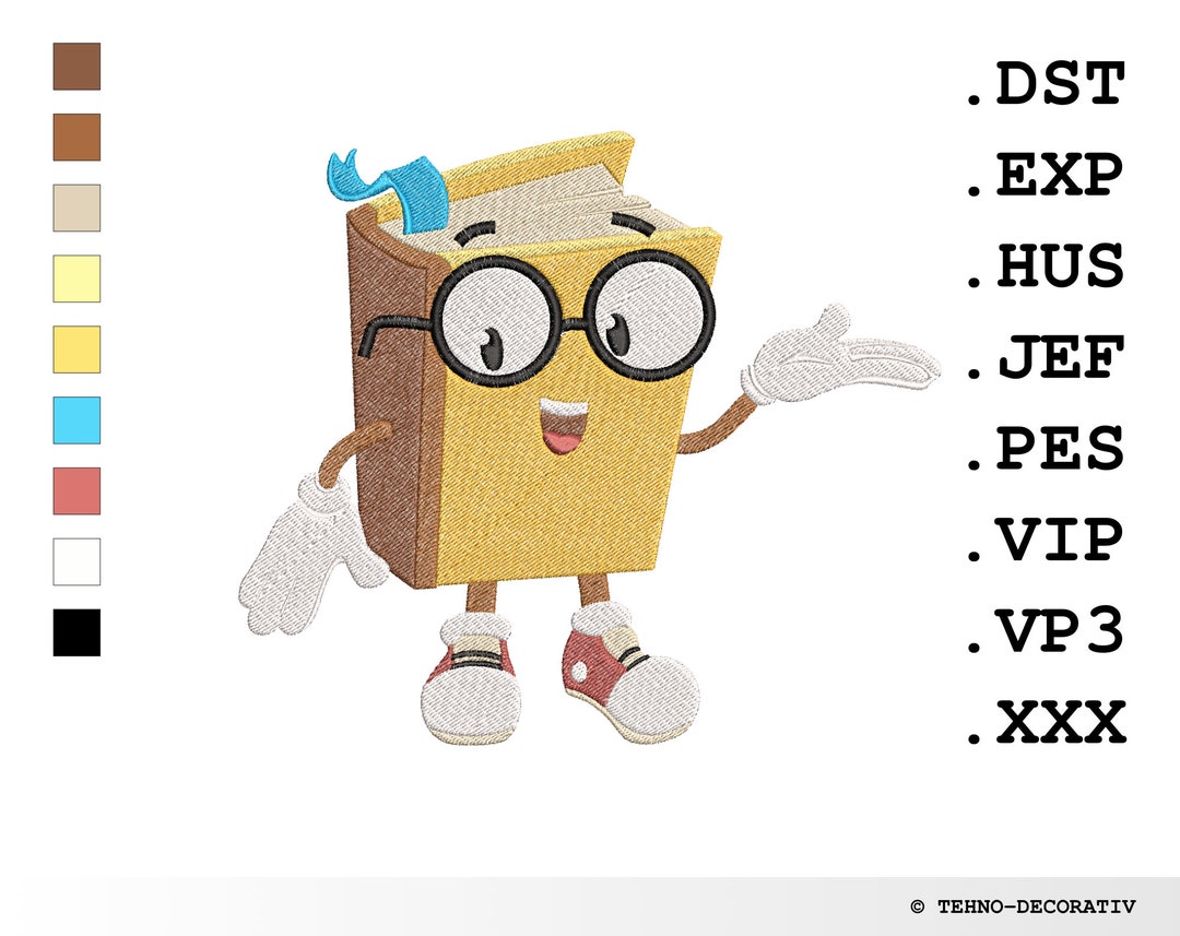 Happy Book Character Embroidery Machine Design Pattern Embroidery ...