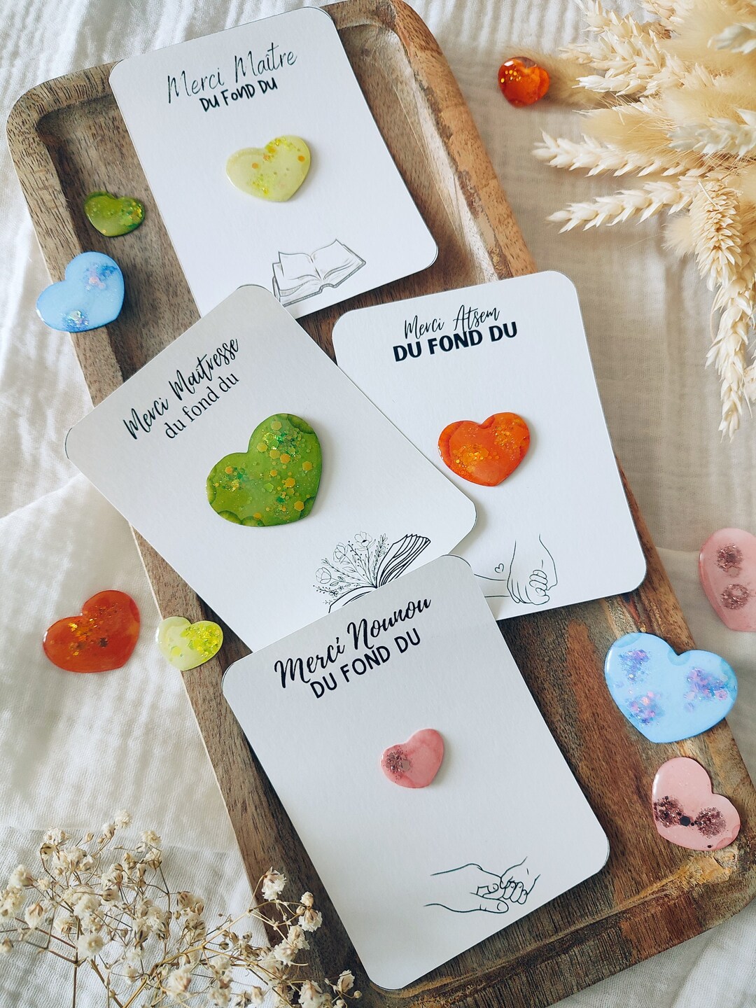 Thank You Heart Pin in Resin and Glitter for Women - Etsy