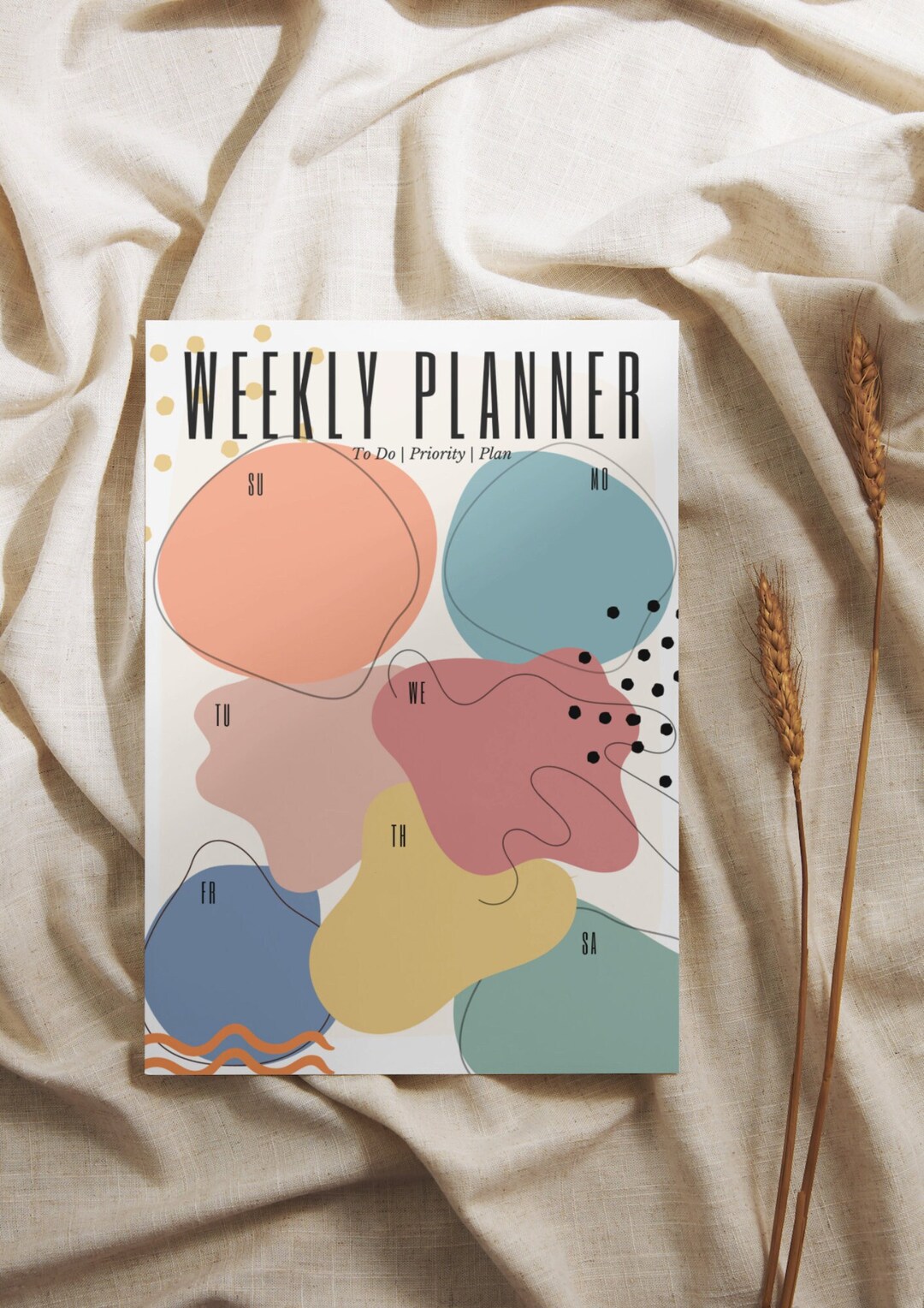 Printable A4 Vertical Weekly Planner | so Modern Very Colorful | Weekly ...
