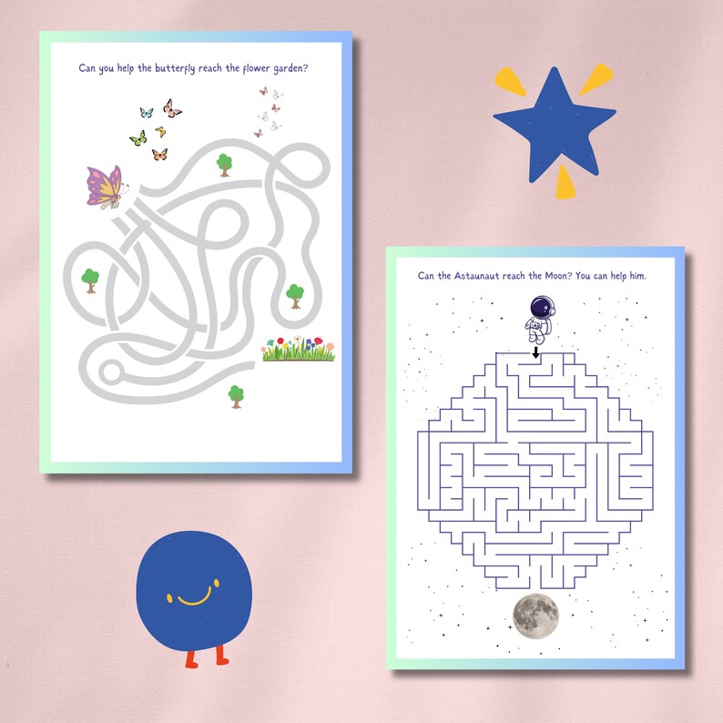 Fun and Challenging Mazes for Kids, Instant PDF Unlimited Download ...