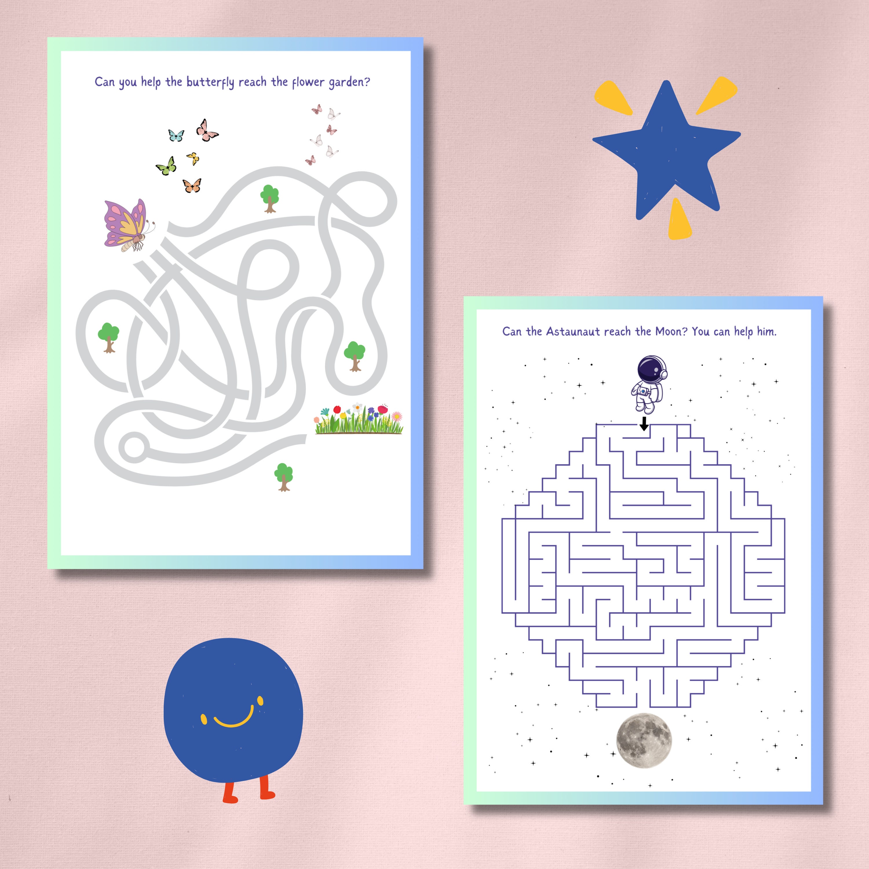 Fun and Challenging Mazes for Kids, Instant PDF Unlimited Download ...