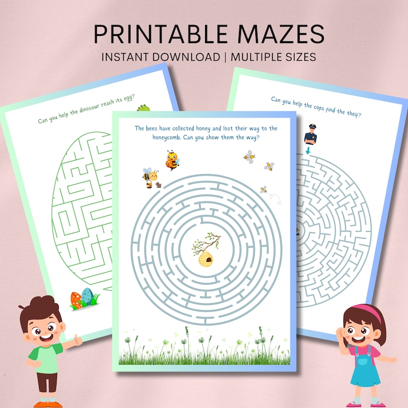 Fun and Challenging Mazes for Kids, Instant PDF Unlimited Download ...