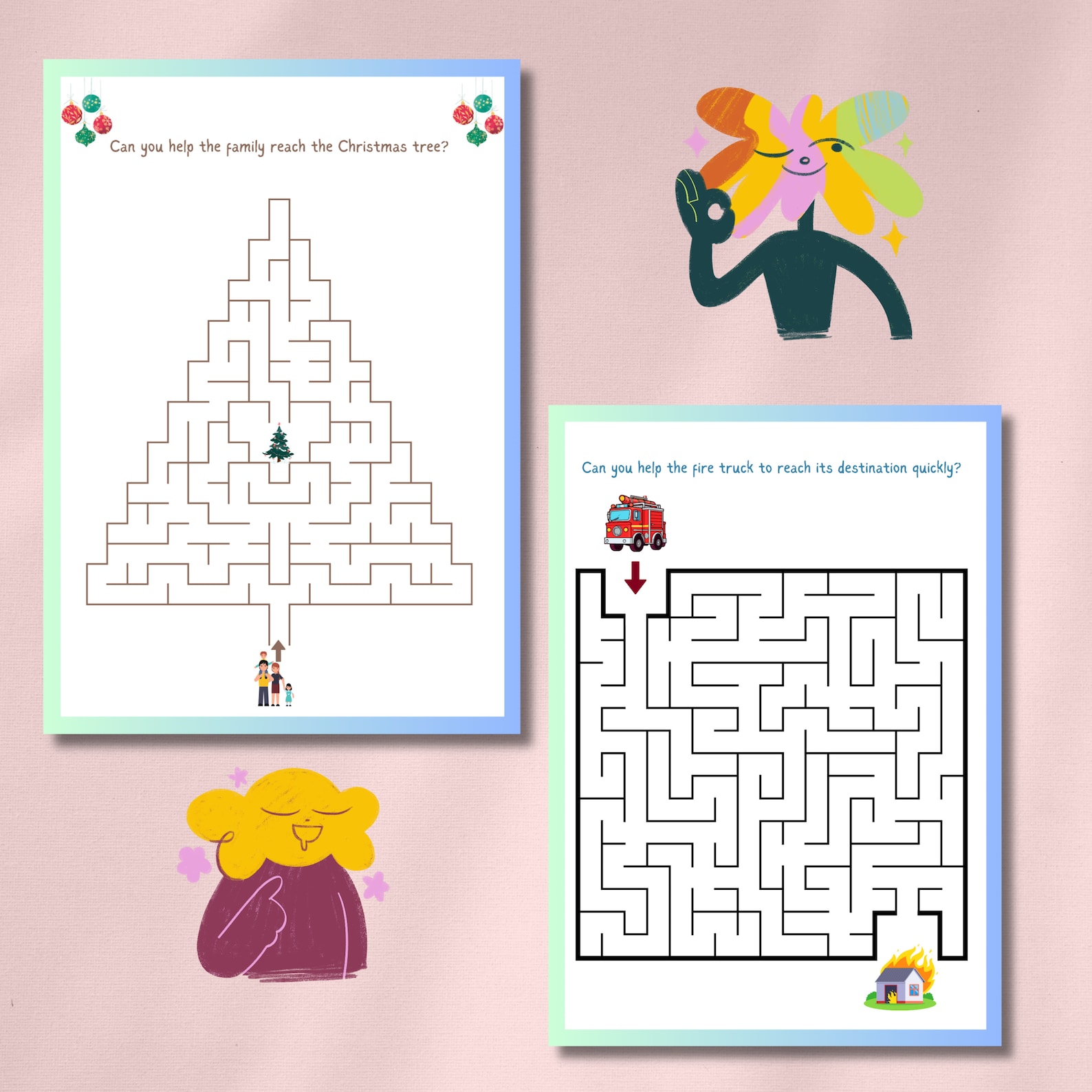 Fun and Challenging Mazes for Kids, Instant PDF Unlimited Download ...