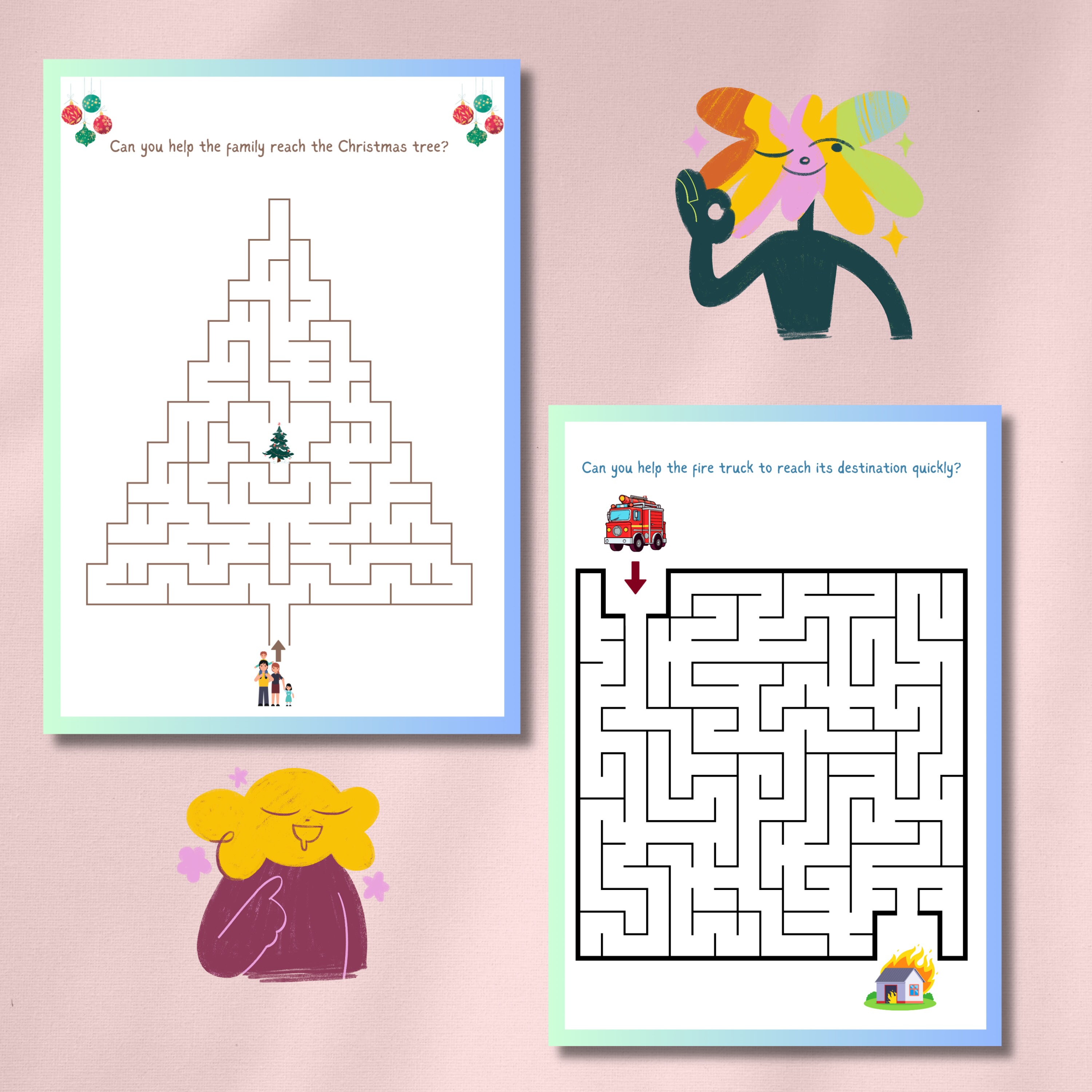 Fun and Challenging Mazes for Kids, Instant PDF Unlimited Download ...