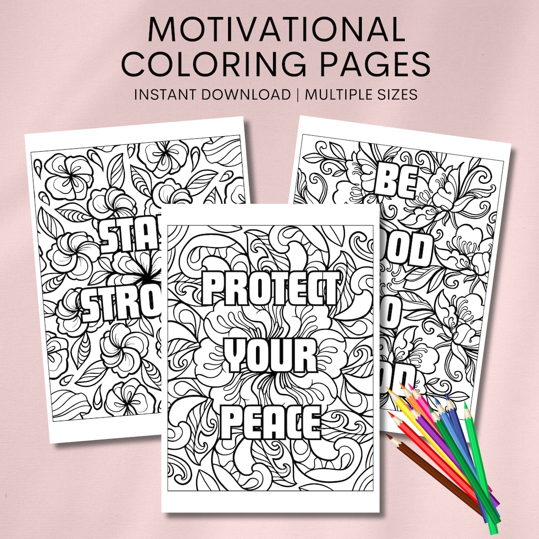 52 Motivational Quotes Coloring Pages, Floral Inspirational Quotes ...