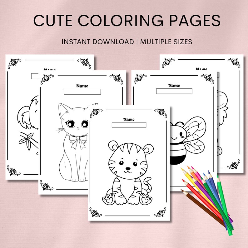 50 Cute Animal, Insects and Birds Coloring Pages for Kids, Toddlers ...