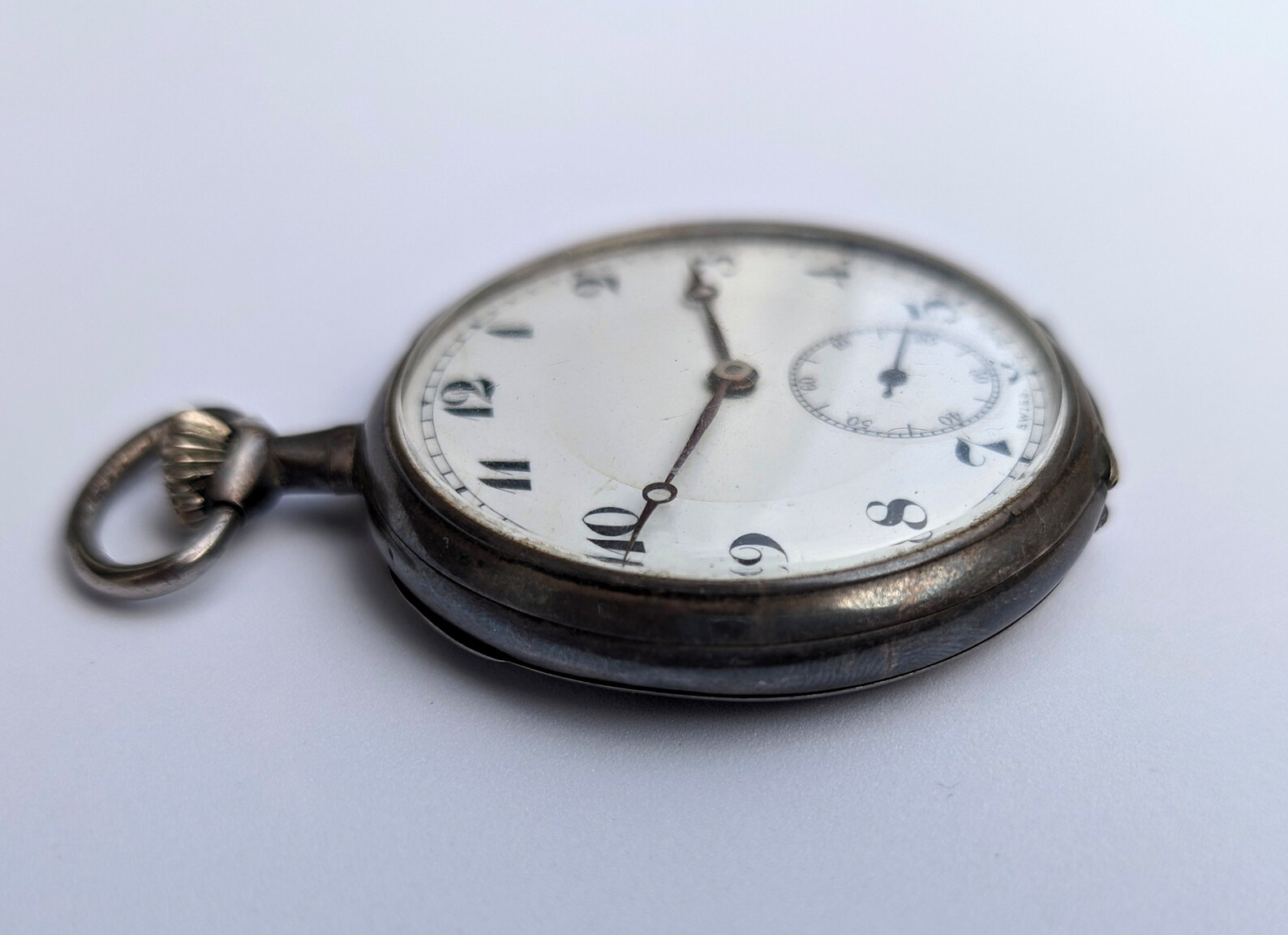 Silver Pocket Watch 1900s-1920s Mechanical Manual Winding Movement ...