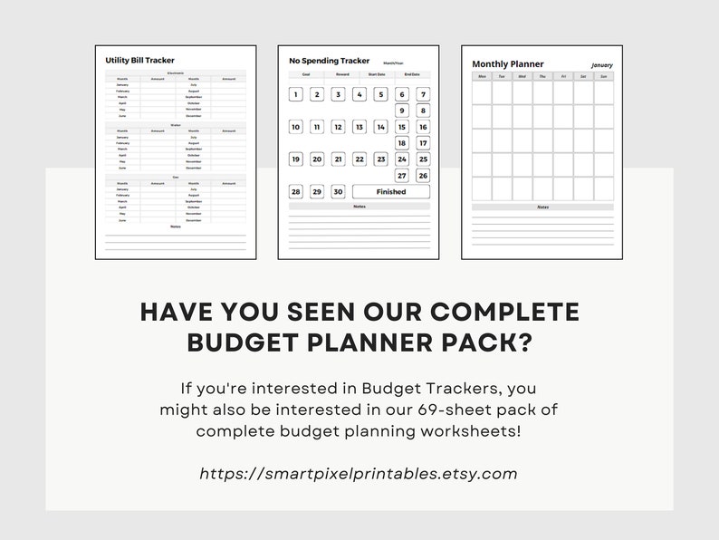 Simple Budget Tracker Digital Budget Planner, Financial Tracker ...