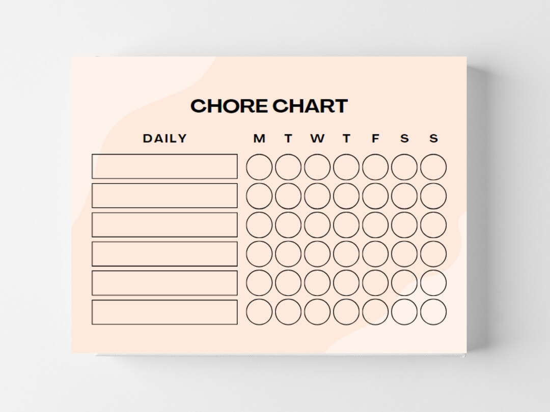 Clean Design Chore Chart Printable Routine Chart Daily Task - Etsy Canada