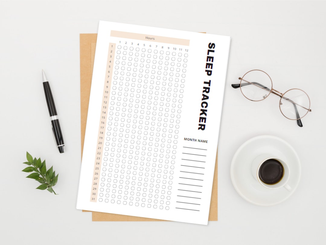 Digital Sleep Tracker Printable Bedtime Journal PDF Template ...