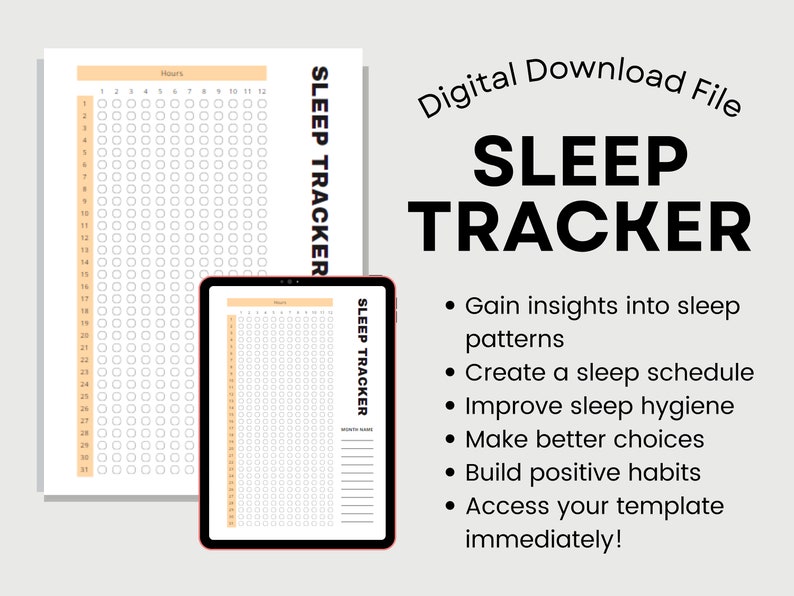 Sleep Tracker Printable Sleep Journal, PDF Template, Printable Sleep ...