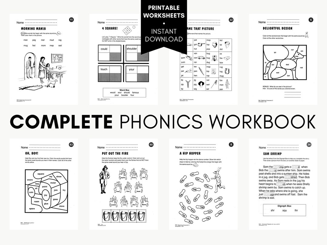 Complete Phonics Workbook Printable Digital Download for - Etsy Canada