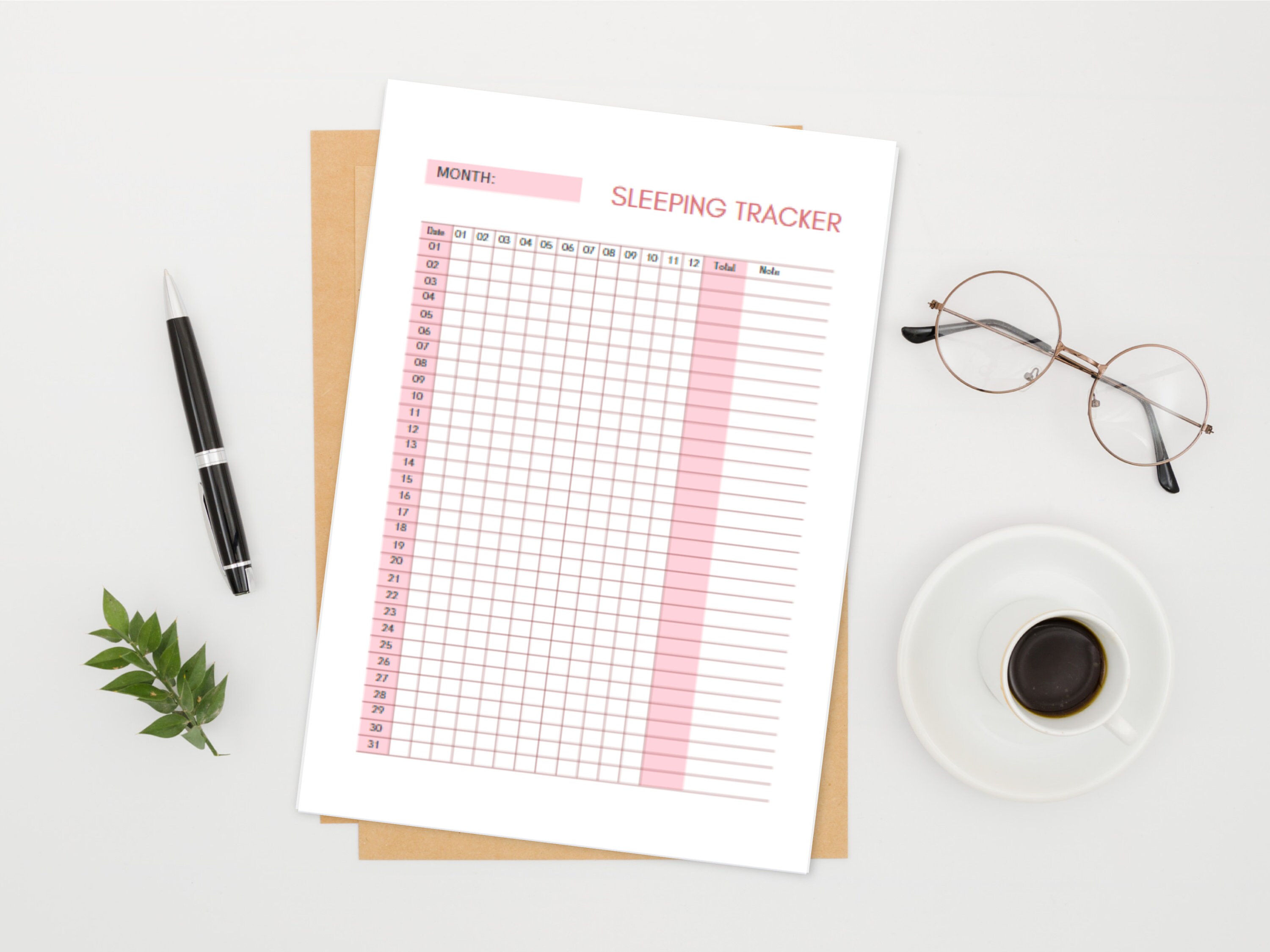 Digital Sleep Tracker Printable Sleep Journal PDF Template, Minimalist ...