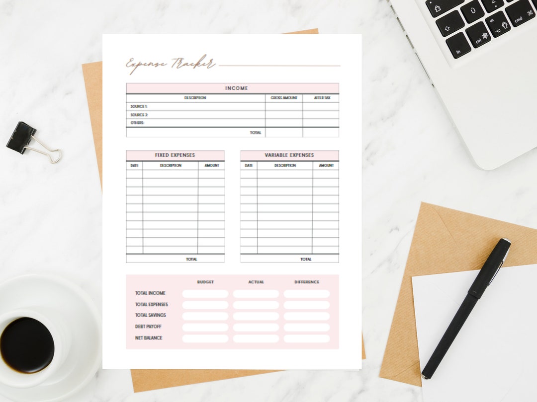 Simple Budget Tracker Digital Budget Planner, Financial Tracker ...