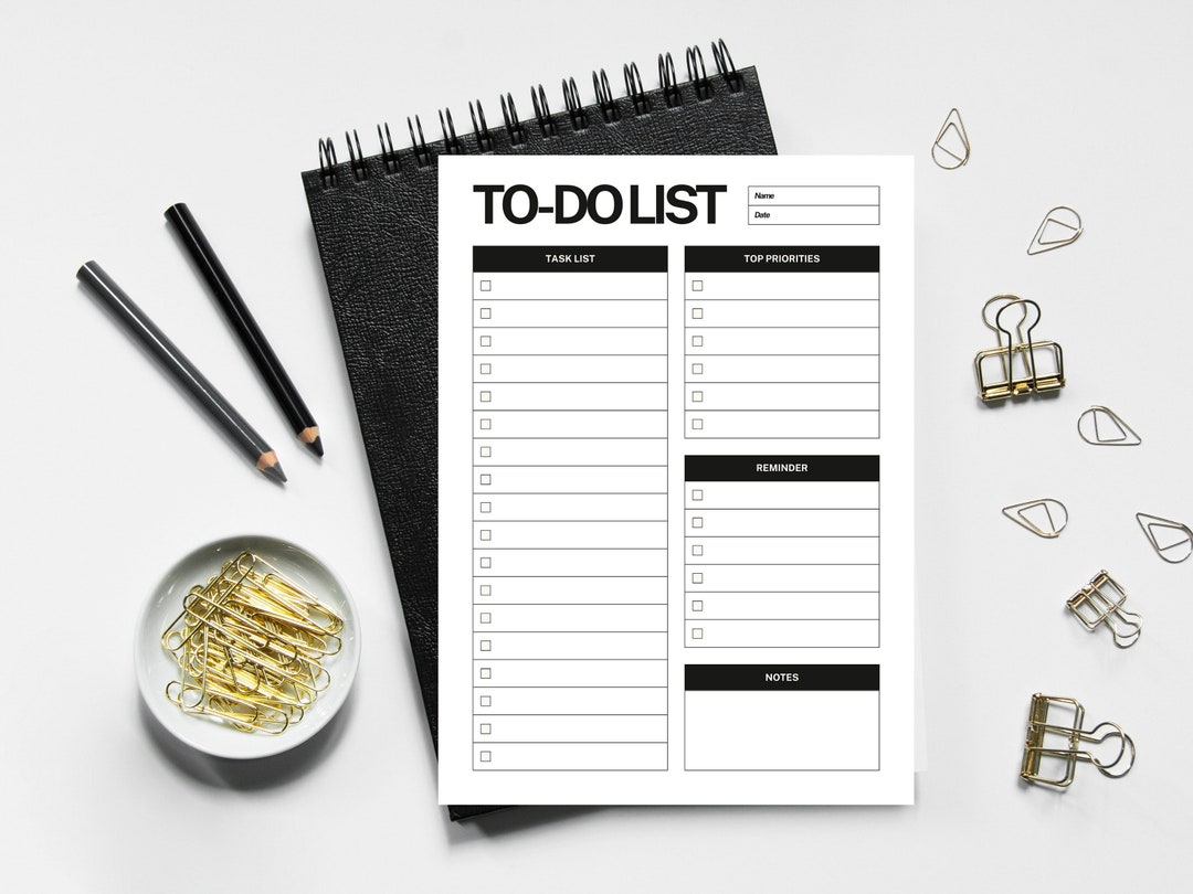 Printable To-do List Productivity Template Instant Download Daily ...