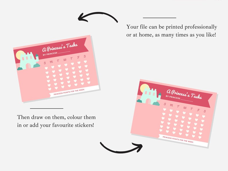 Girls Chore Chart Printable Chore Chart Daily Task Chart - Etsy