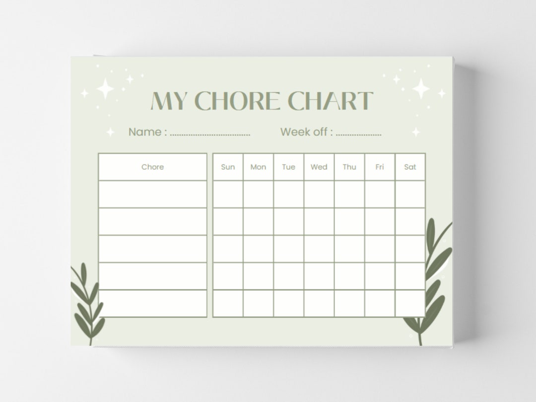 My Chore Chart Printable Routine Chart Daily Task Chart - Etsy