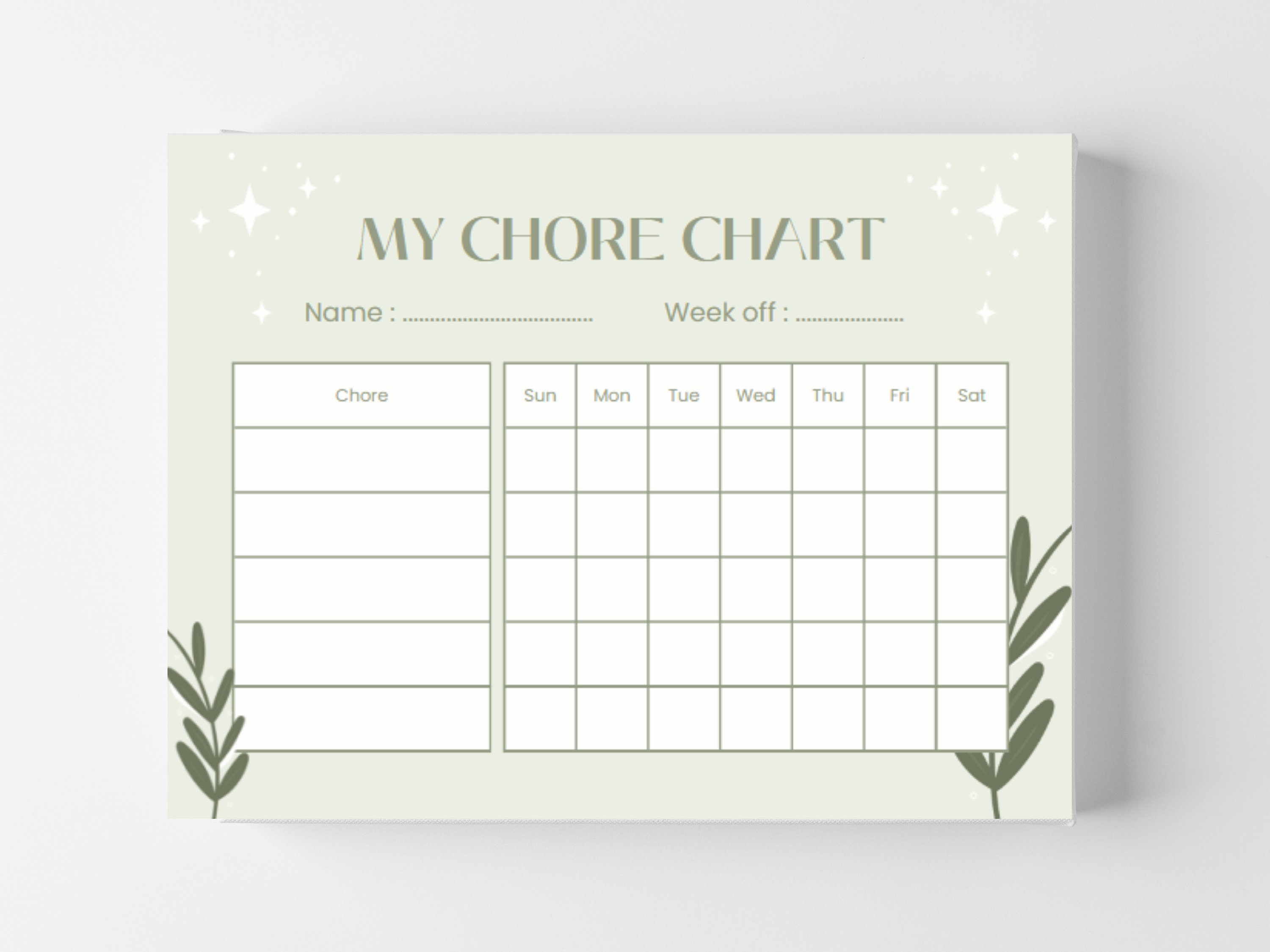 My Chore Chart Printable Routine Chart, Daily Task Chart, Weekly Chores ...