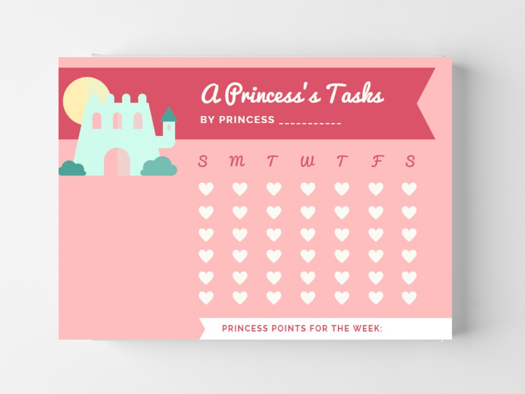 Girls Chore Chart Printable Chore Chart Daily Task Chart - Etsy