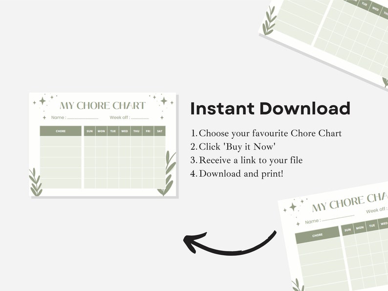 Sage Green Plant Chore Chart Printable Routine Chart Daily - Etsy Australia