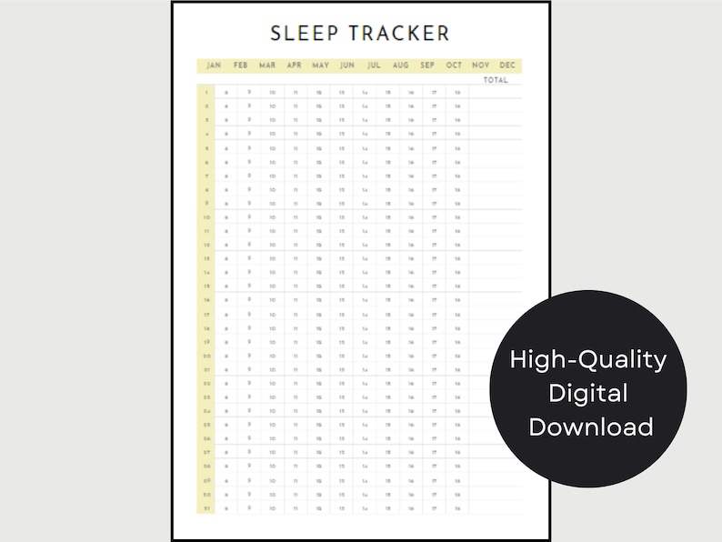 Sleep Tracker Printable Sleep Journal PDF Template, Minimalist ...