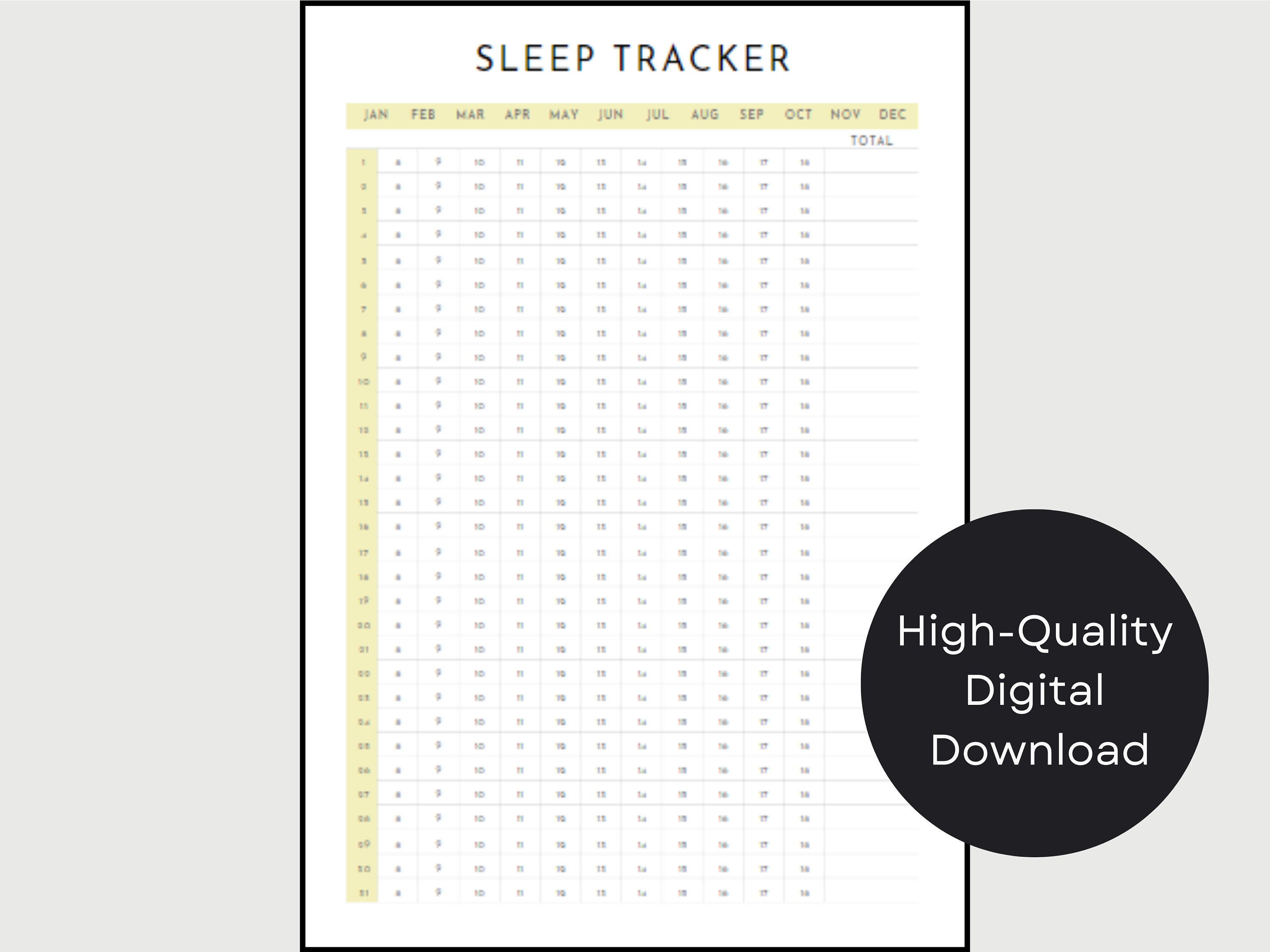 Sleep Tracker Printable Sleep Journal PDF Template, Minimalist ...