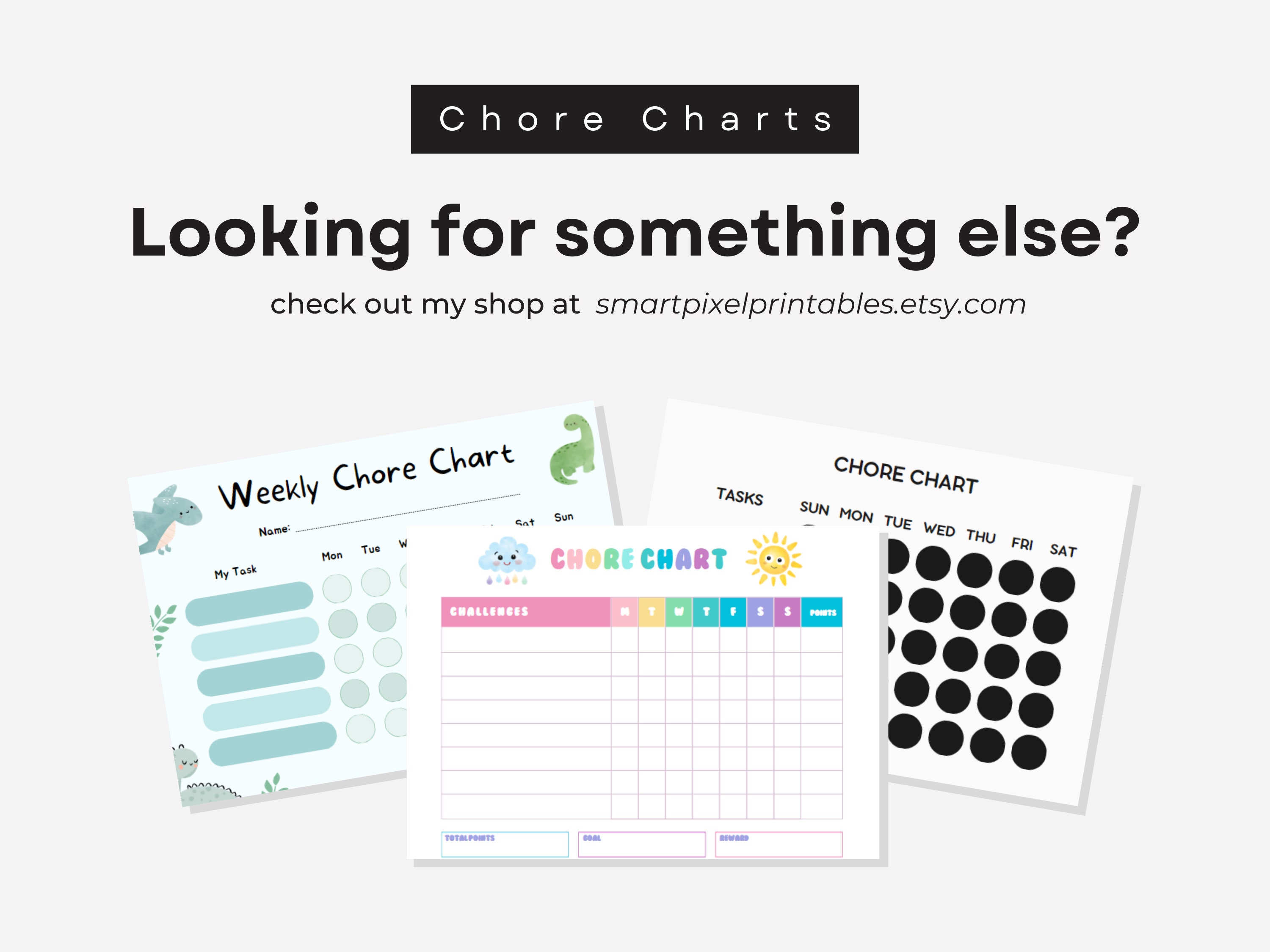 Family Chore Chart Printable Chore Chart, Daily Task Chart, Weekly ...