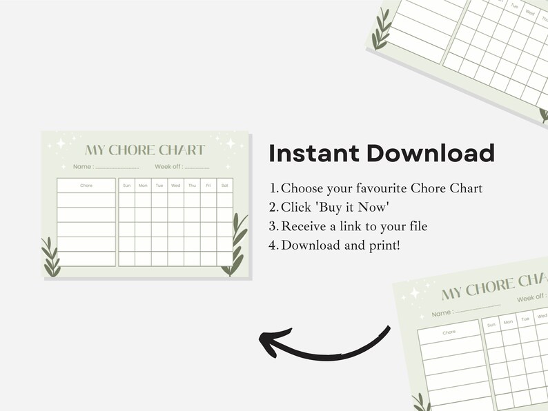 My Chore Chart Printable Routine Chart Daily Task Chart - Etsy