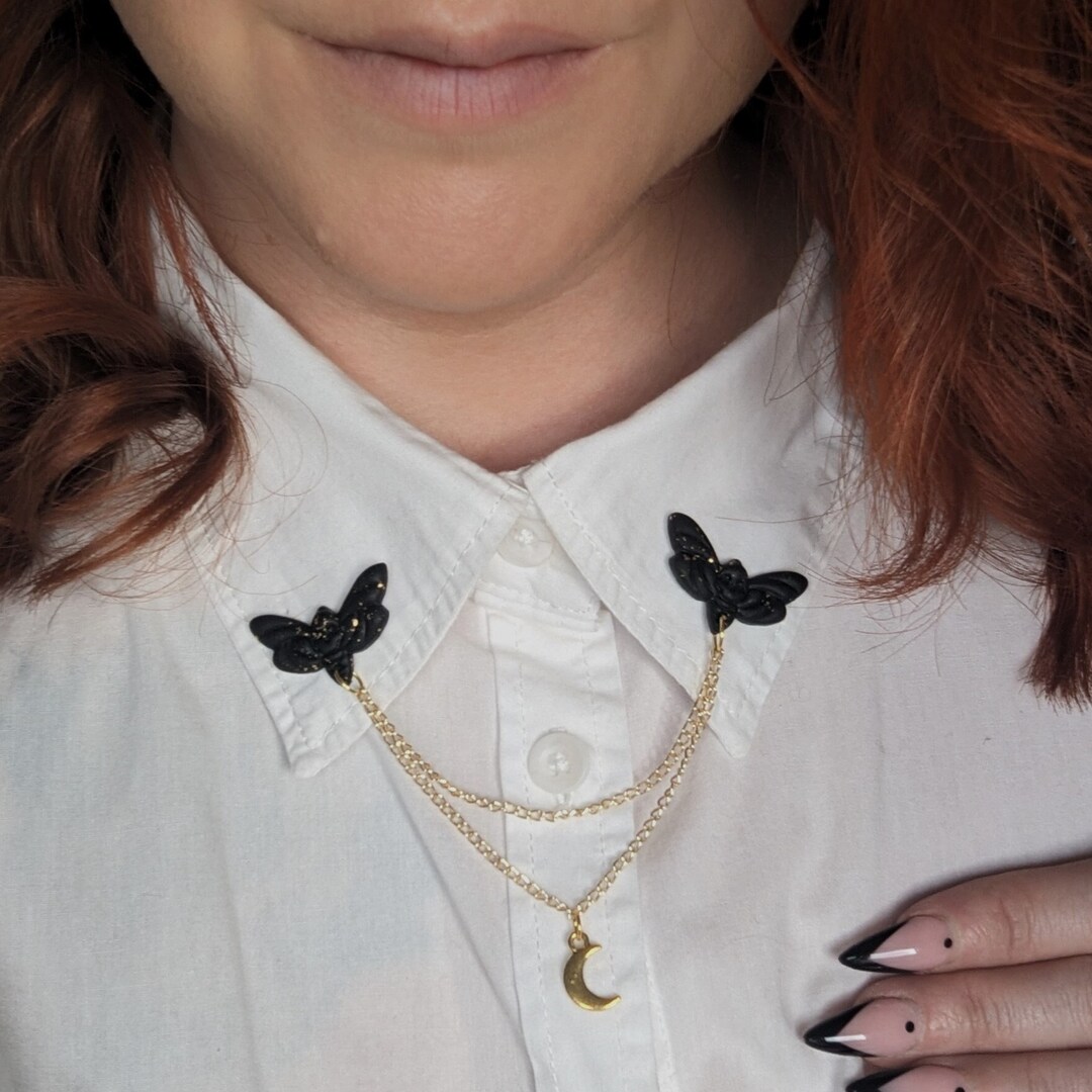 Gothic Collar Chain | Goth Moth Jewellery | Witchy Accessories | Corp ...