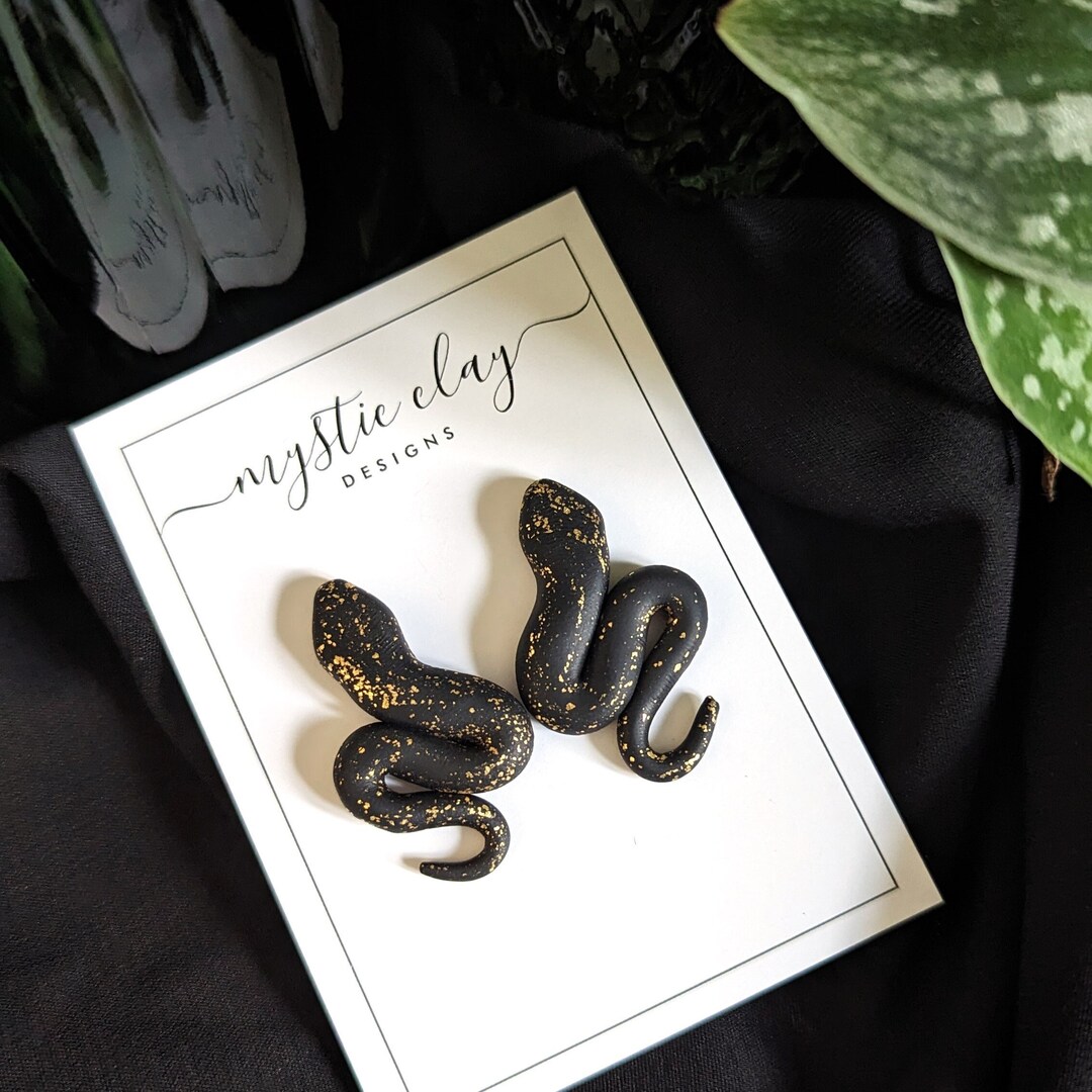 Gothic Gold Snake Studs, Mini Snake Earrings, Alternative Snake Jewelry ...