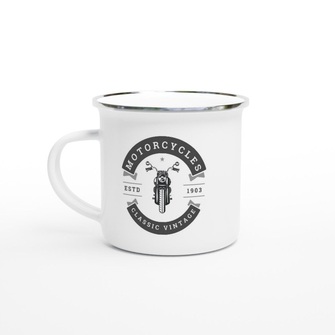 Motorcycles, Classic Vintage Chopper Motorcycle / Camping Mug for ...