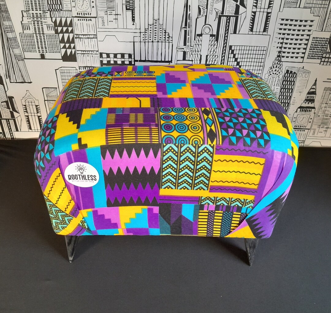 African Wax Print Foot Stool Small | Hand Crafted | Ottoman | Coffee ...