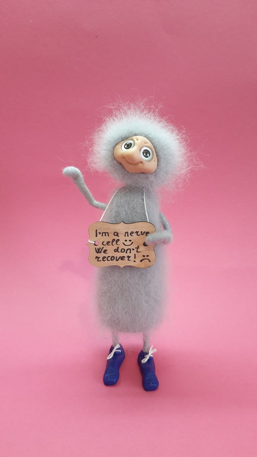 Needle Felted Nerve Cell. Wool Felt Creatures. Funny Needle Felt Nerve ...