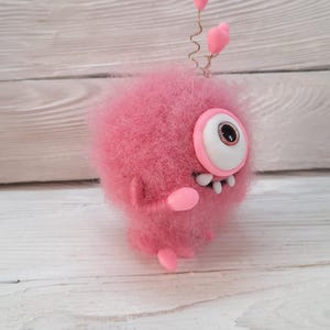 Needle Felted Cute Monster. Wool One-eyed Monster. Funny Fantasy ...